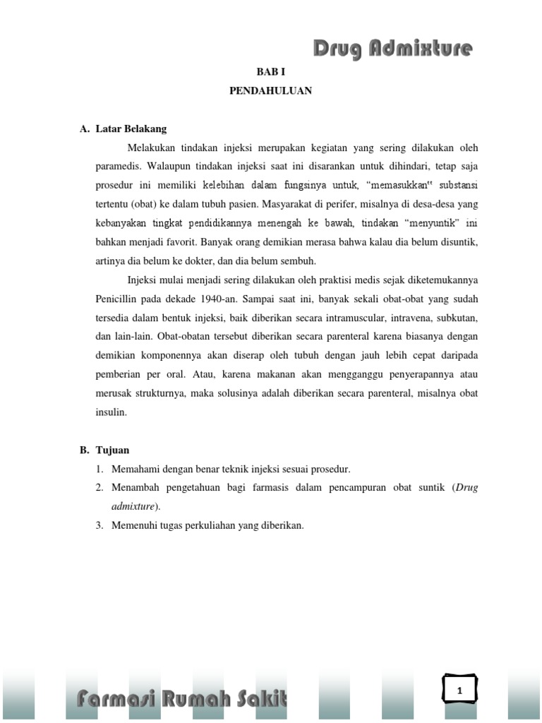 Drug Admixture | PDF