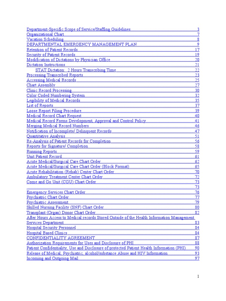 Him Official Policies & Procedures Binder | PDF | Medical Record ...