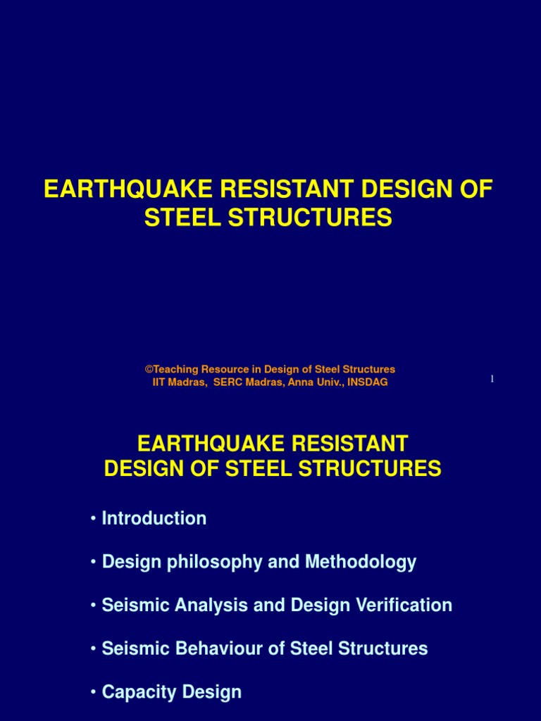 Earthquake Resistant Design of Steel Structures | PDF | Strength Of ...