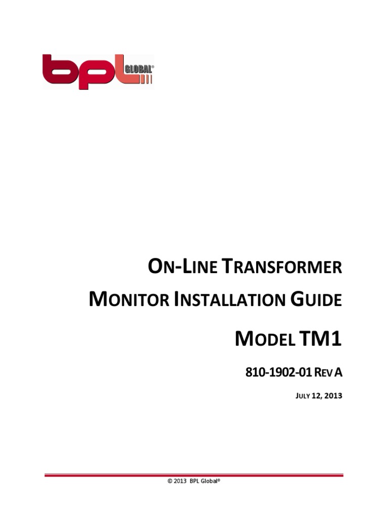 810-1902-01 Rev A TM1 Installation Guide | PDF | Electrical Substation ...