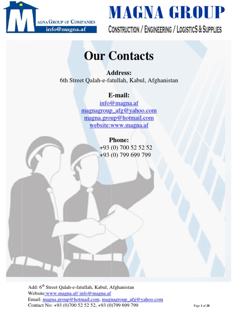 Magna Group: Construction & Engineering Services | PDF | Security Guard ...
