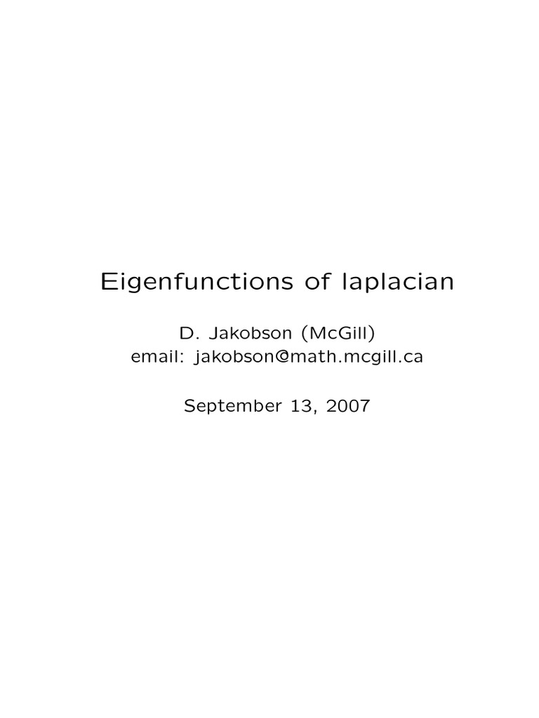 Eigenfunctions & Applications | PDF | Differential Geometry | Mechanics