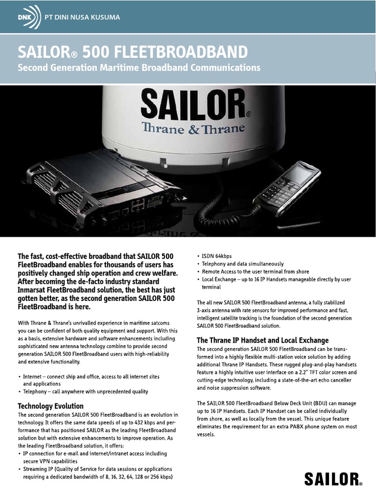 Sailor 500 Fleetbroadband: Second Generation Maritime Broadband ...