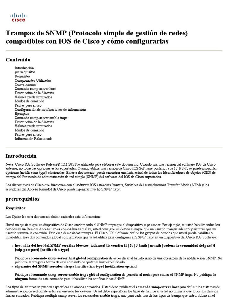 SNMP Traps PDF | PDF | Enrutador (Computación) | Estándares de internet