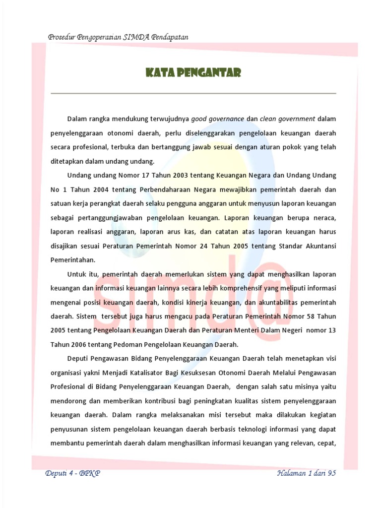Prosedur SIMDA Pendapatan Daerah | PDF