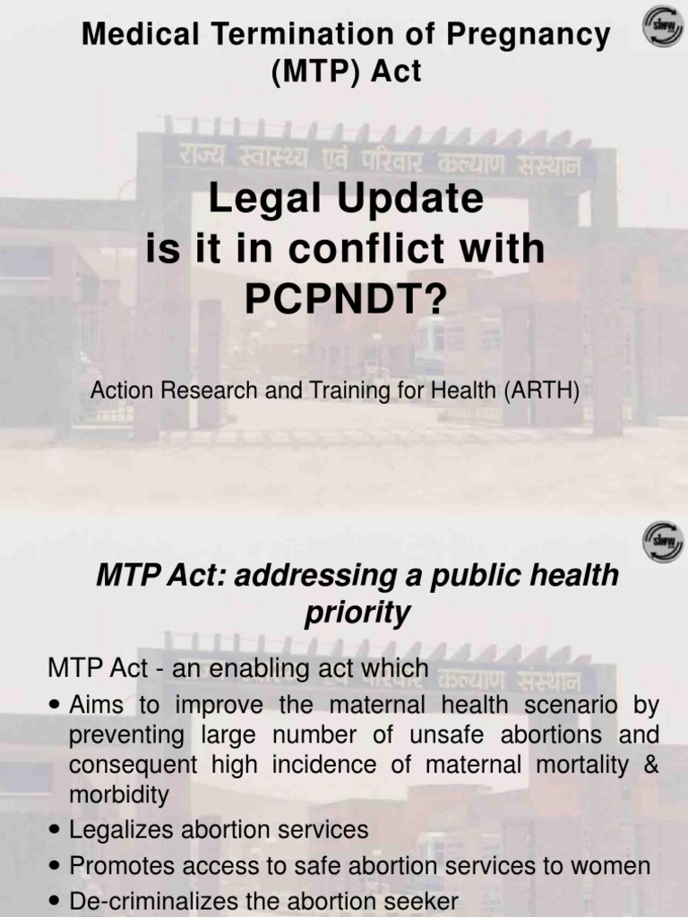 Legal Update Is It in Conflict With PCPNDT?: Medical Termination of Pregnancy (MTP) Act | PDF ...