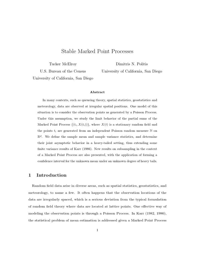 Stable Marked Point Processes | PDF | Stochastic Process | Normal Distribution