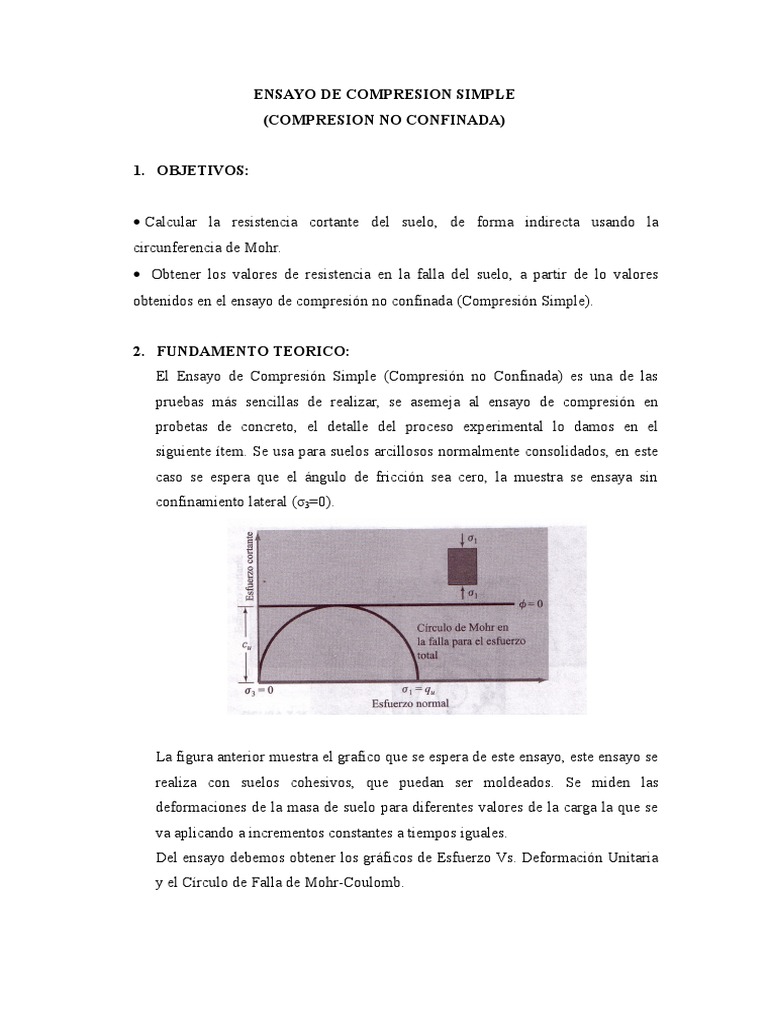 Compresion Simple | PDF | Balanza | Resistencia Eléctrica y Conductancia