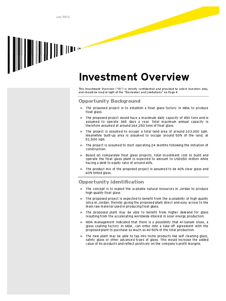 Float Glass - Investment Overview | PDF | Investing | Securities (Finance)