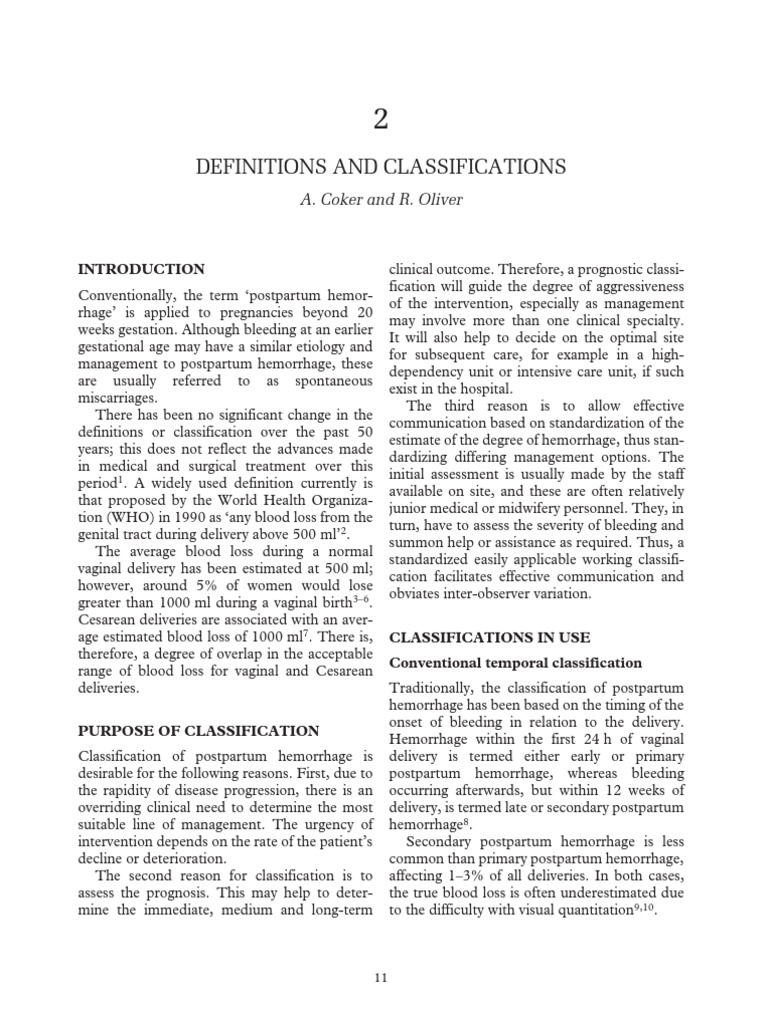 Definitions and Classifications: A. Coker and R. Oliver | PDF ...