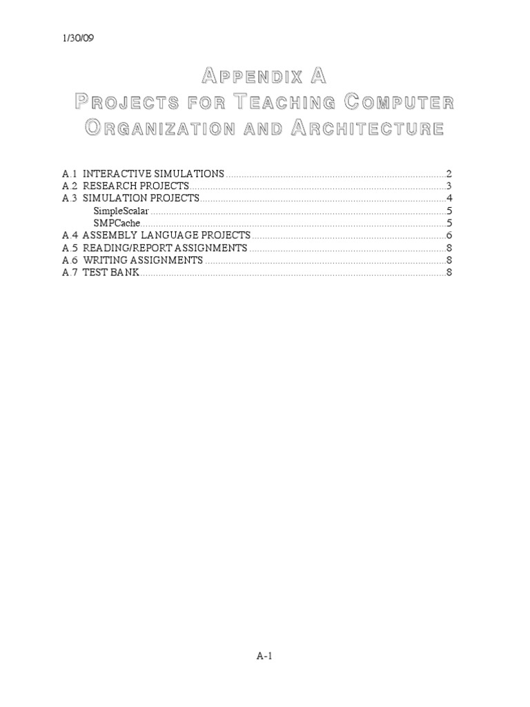 Computer Architecture Projects Guide | PDF | Simulation | Computer Program