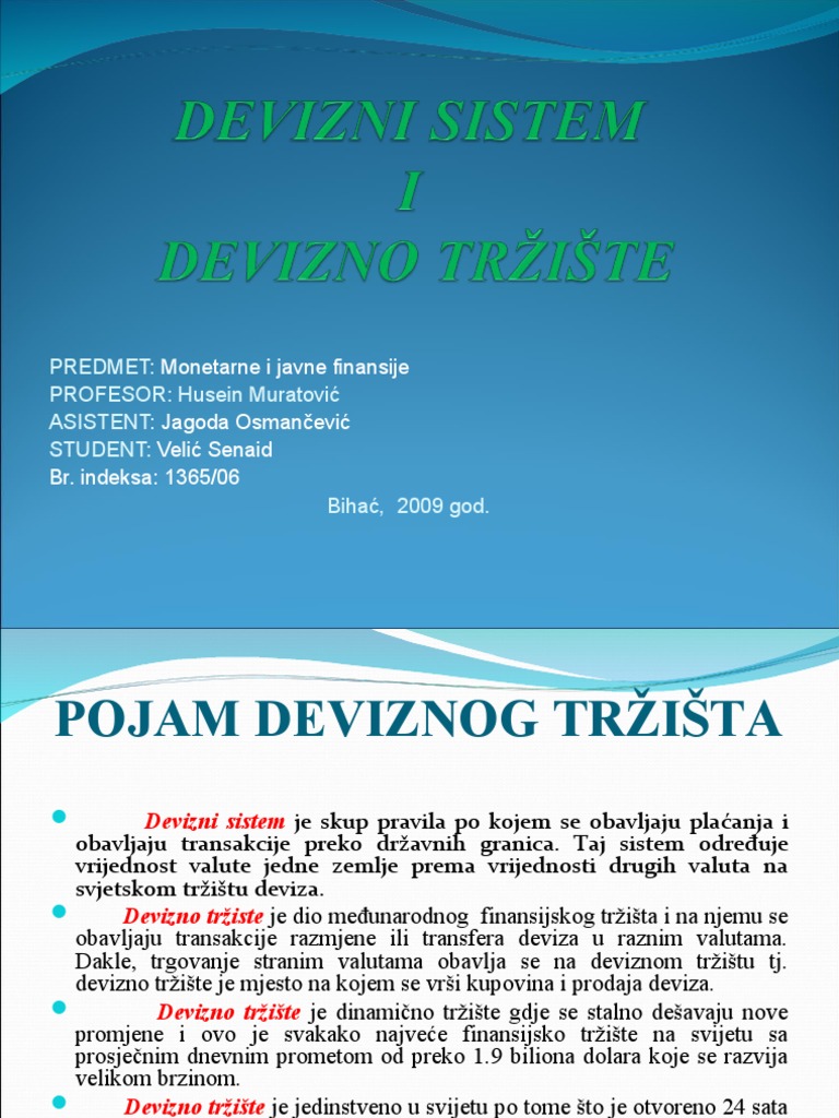 Devizno Tržišteee | PDF