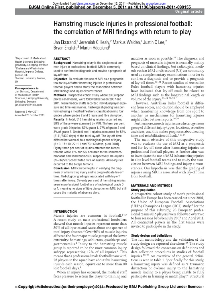 Hamstring MRI SCAN | PDF | Radiology | Magnetic Resonance Imaging