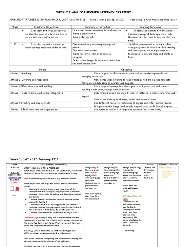 Narrative Short Stories With Flashbacks Unit 4 2 | PDF | Narrative ...
