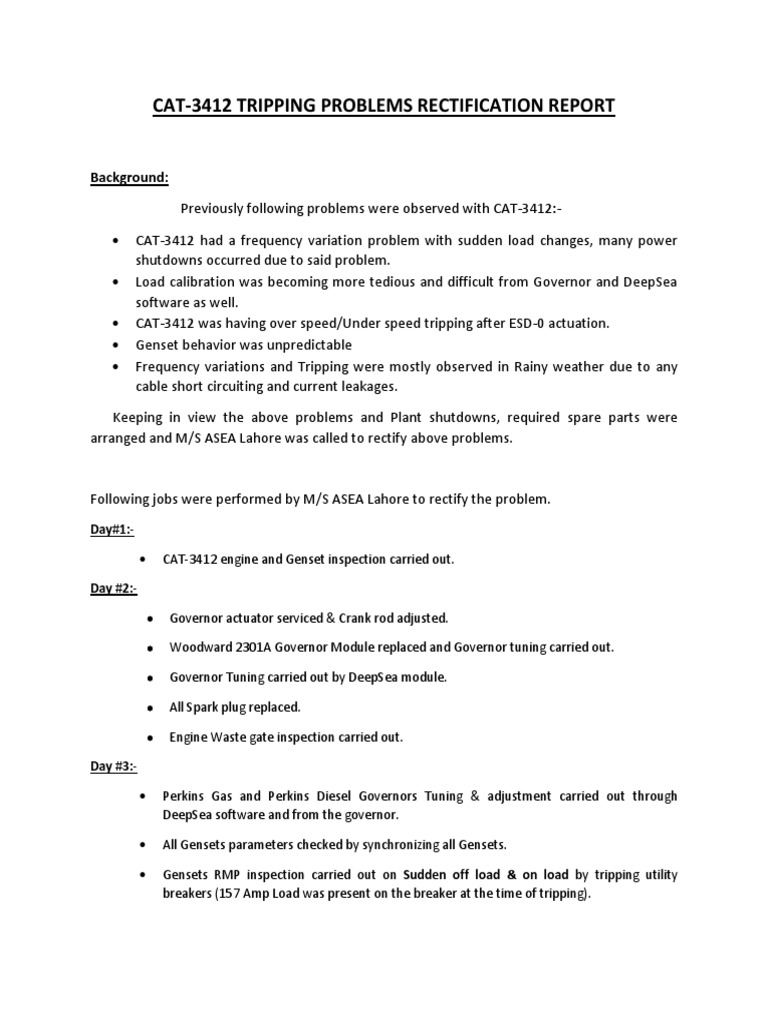 CAT-3412 Rectification Report | Rectifier | Hertz | Free 30-day Trial ...