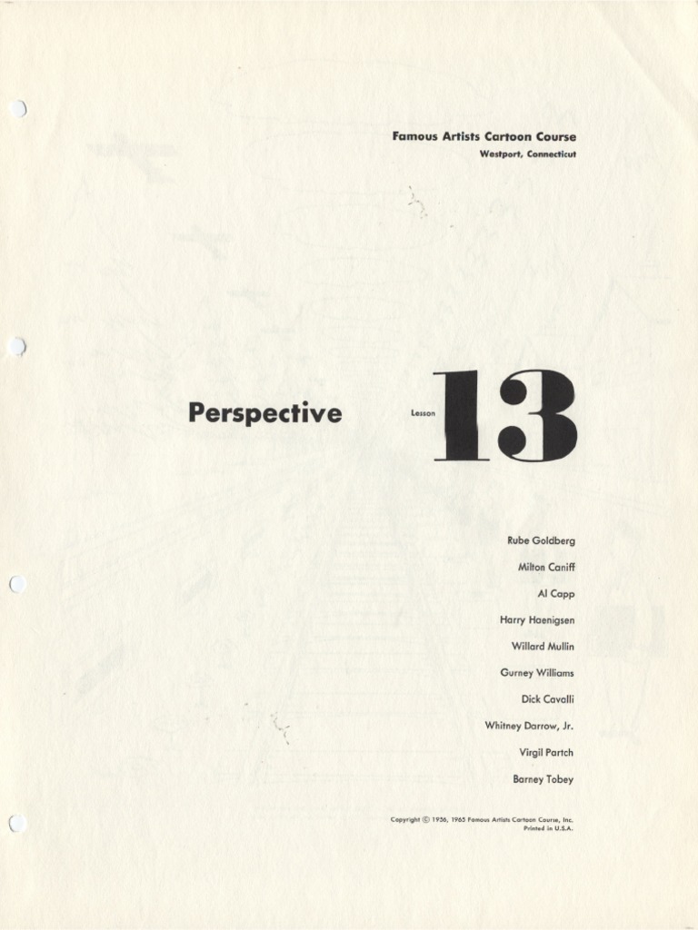 Famous Artists Cartoon Course - 13 Perspective | PDF