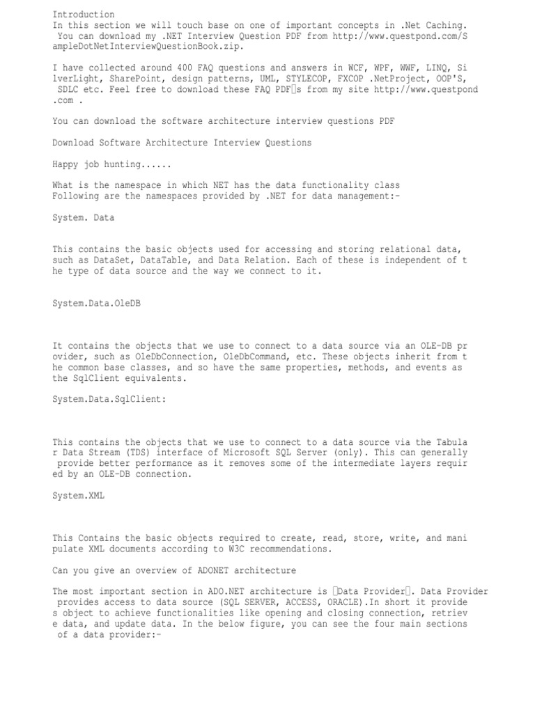 ado.net | PDF | Microsoft Sql Server | Data Management Software