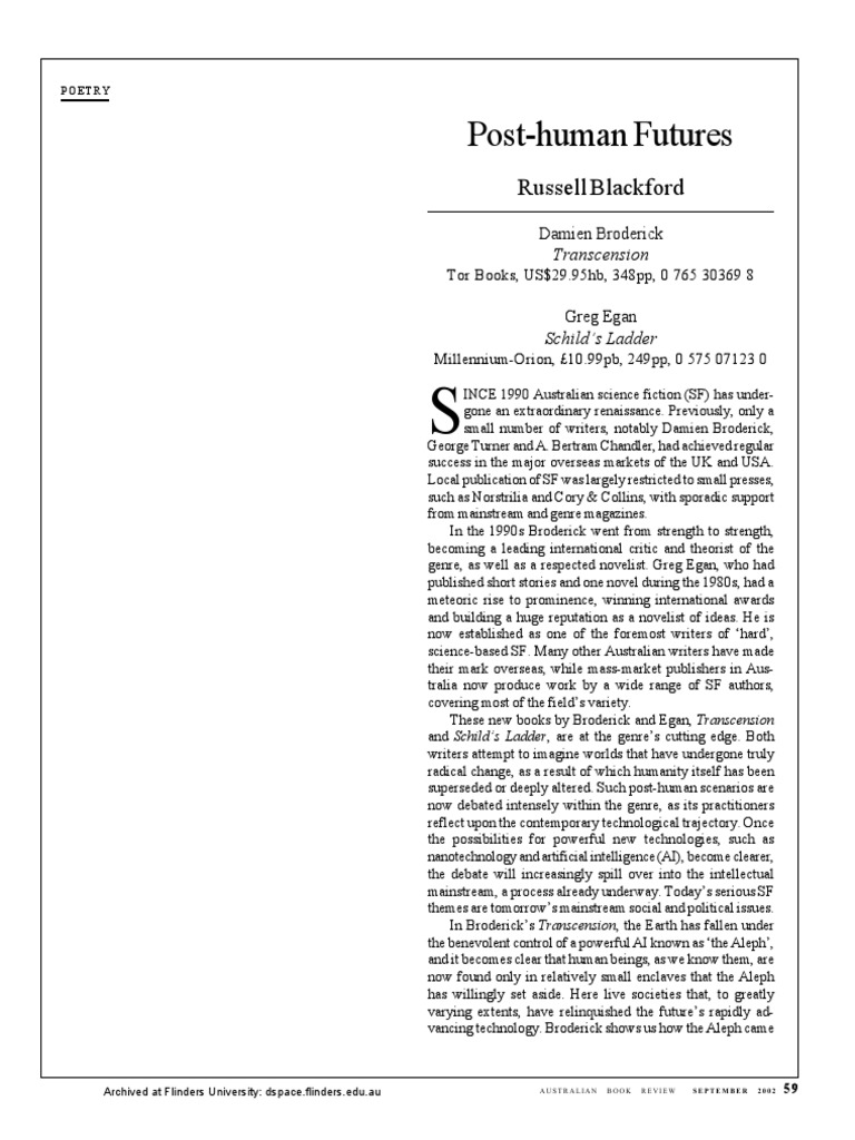 Blackford - Posthuman Futures | PDF | Posthuman | Artificial Intelligence