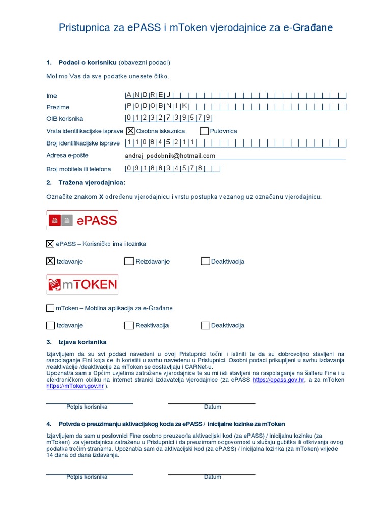 Epass Pristupnica | PDF