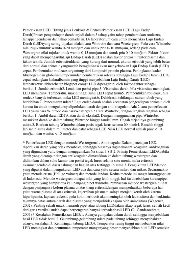 Pemeriksaan LED | PDF