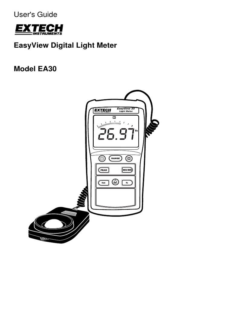Lightmeter User Guide Model EA30 Easy View Digital | PDF | Calibration ...