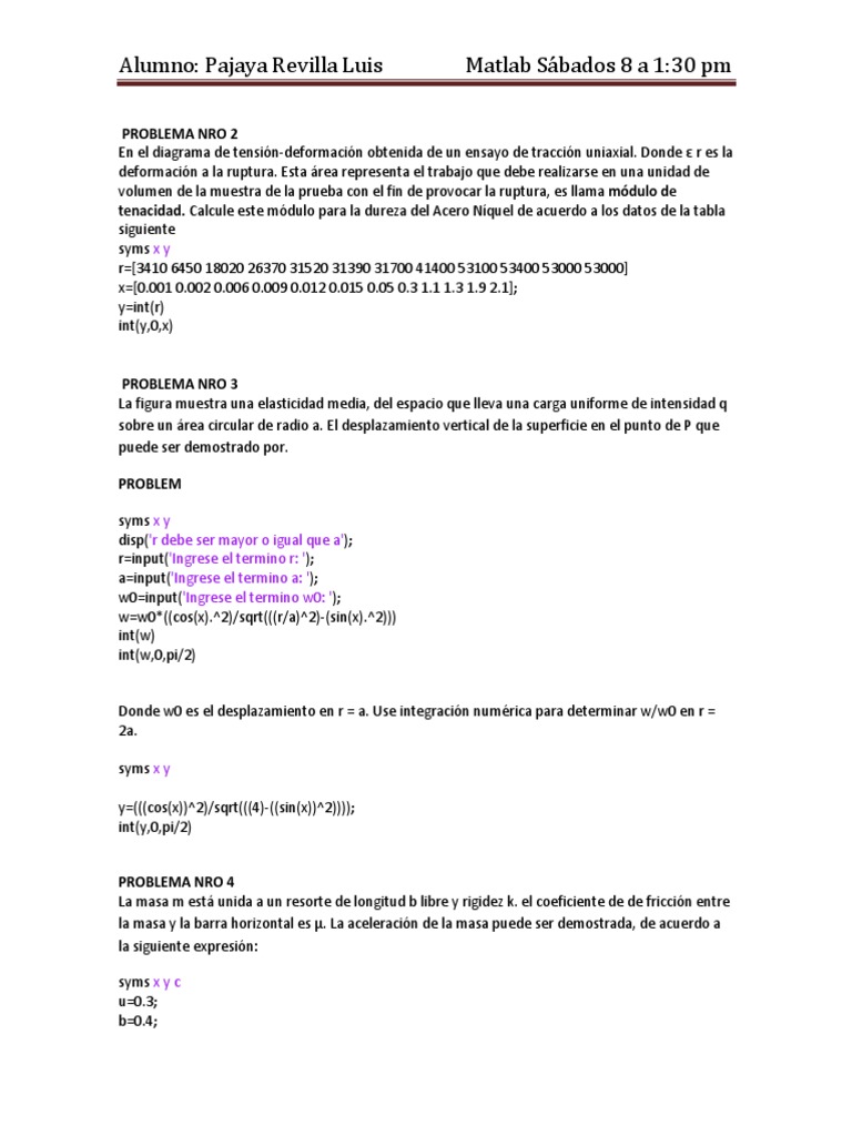 Examen Matlab | PDF