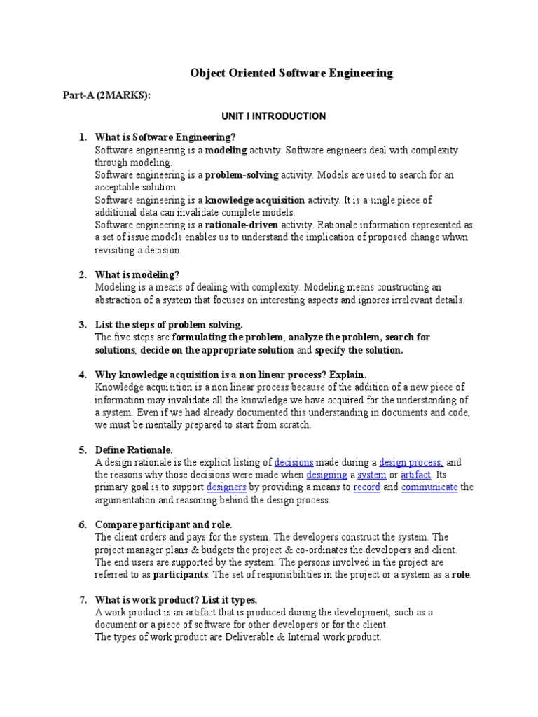 Object Oriented Software Engineering: Unit I Introduction | PDF | System | Abstraction (Computer ...