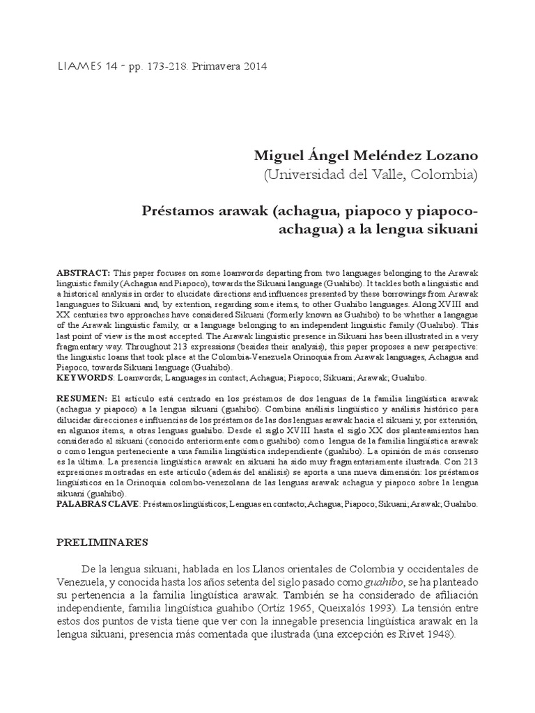 Guahibo Achagua | PDF | Fonética | Fonema