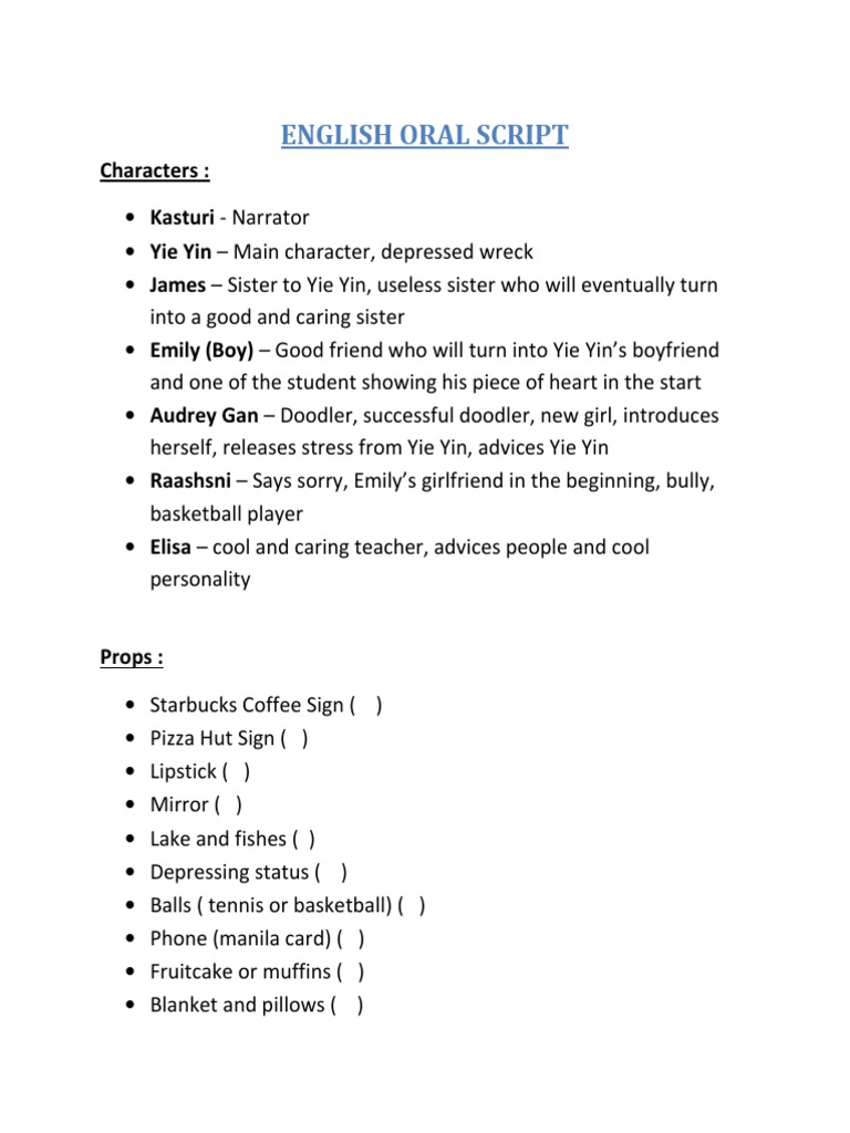 English Oral Script 2014 | PDF