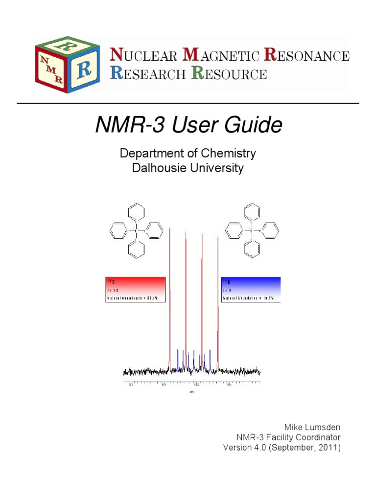NMR3 User Guide | PDF | Nuclear Magnetic Resonance | Nuclear Magnetic ...