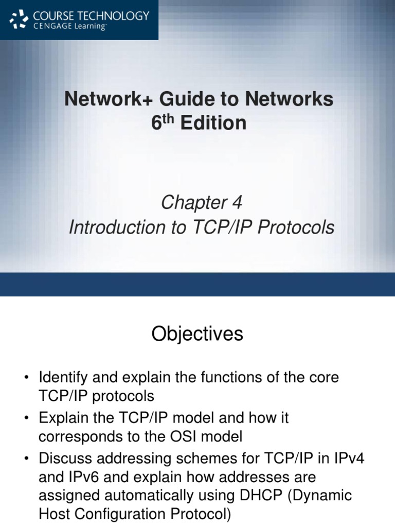 Network+ Guide To Networks 6 Edition: Introduction To TCP/IP Protocols | PDF | Internet ...