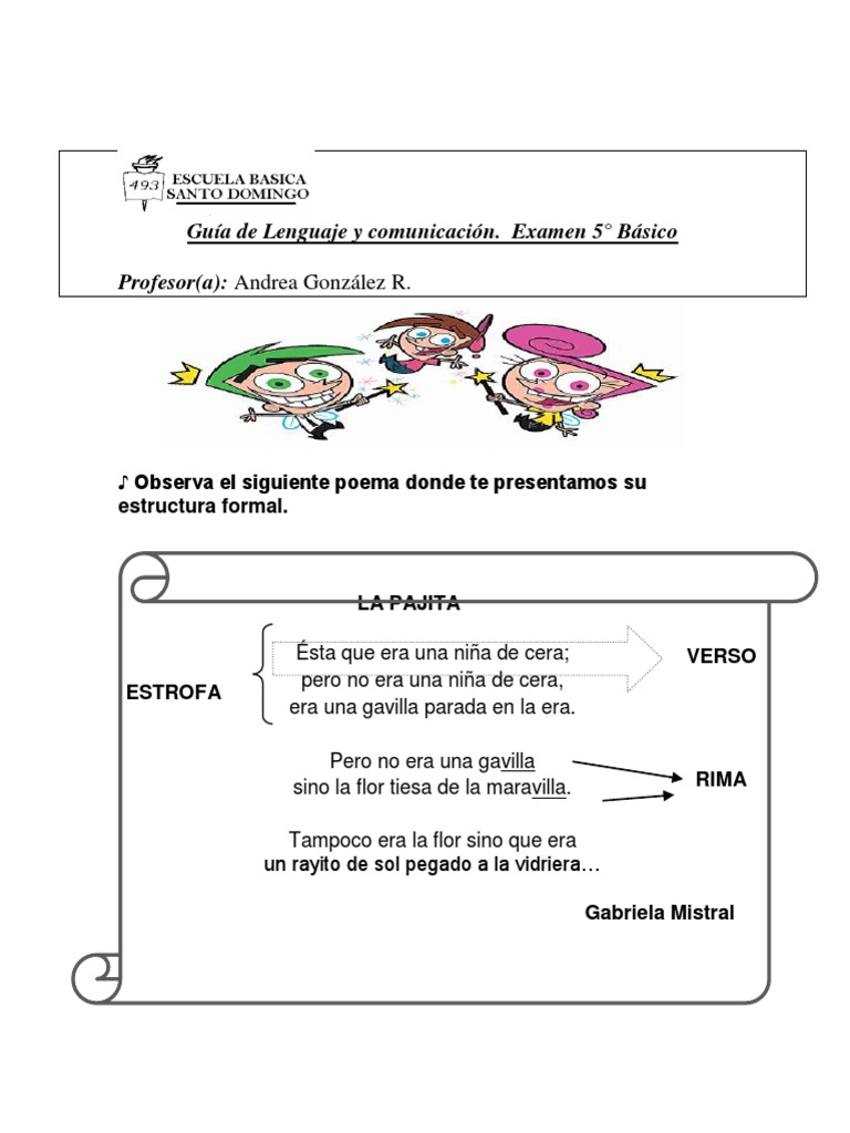 Guia Poesia Examen Quinto | Poesía