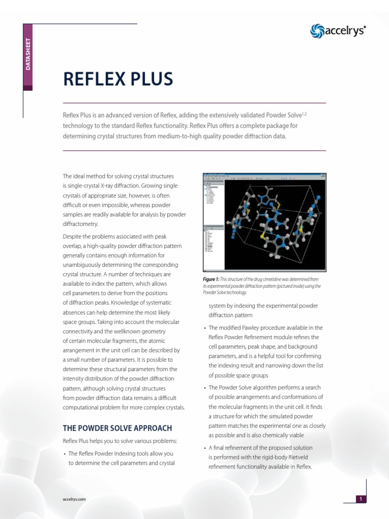Reflex Plus: The Powder Solve Approach | PDF | X Ray Crystallography ...
