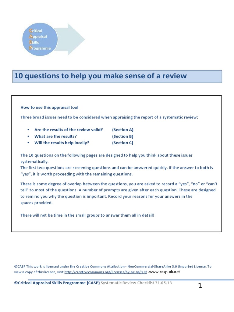 10 Questions To Help You Make Sense of A Review: How To Use This ...