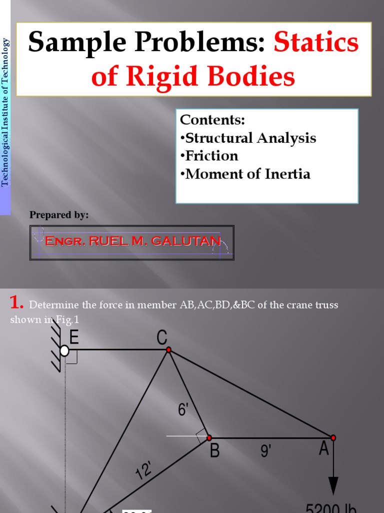 Statics of Rigid Bodies: Sample Problems | PDF | Belt (Mechanical) | Friction