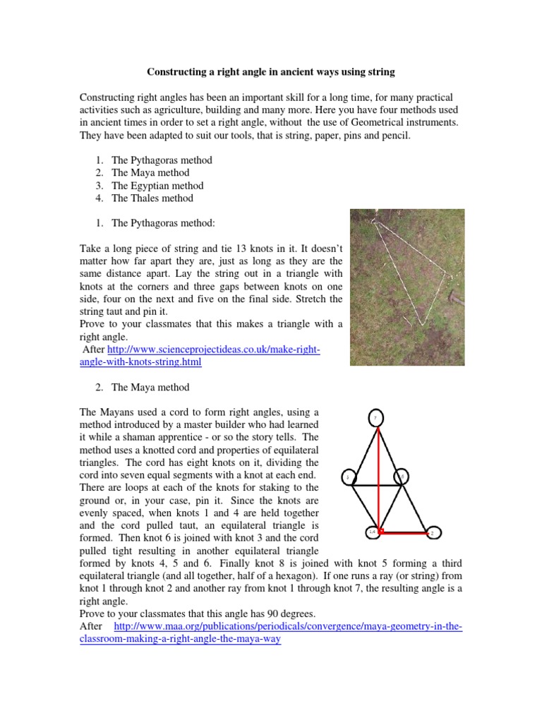Ancient Methods to Construct Right Angles | PDF | Triangle | Line ...
