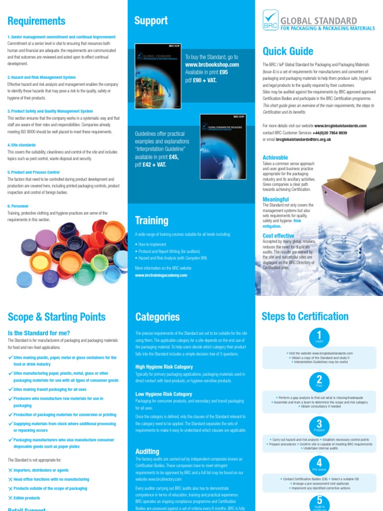 BRC Packaging Quick Start Guide | PDF | Packaging And Labeling | Audit