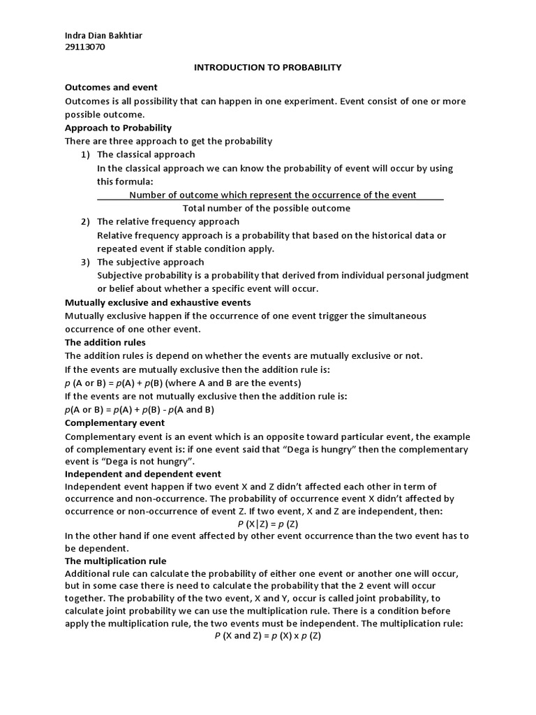 Summary Introduction To Probability | PDF | Probability Theory ...