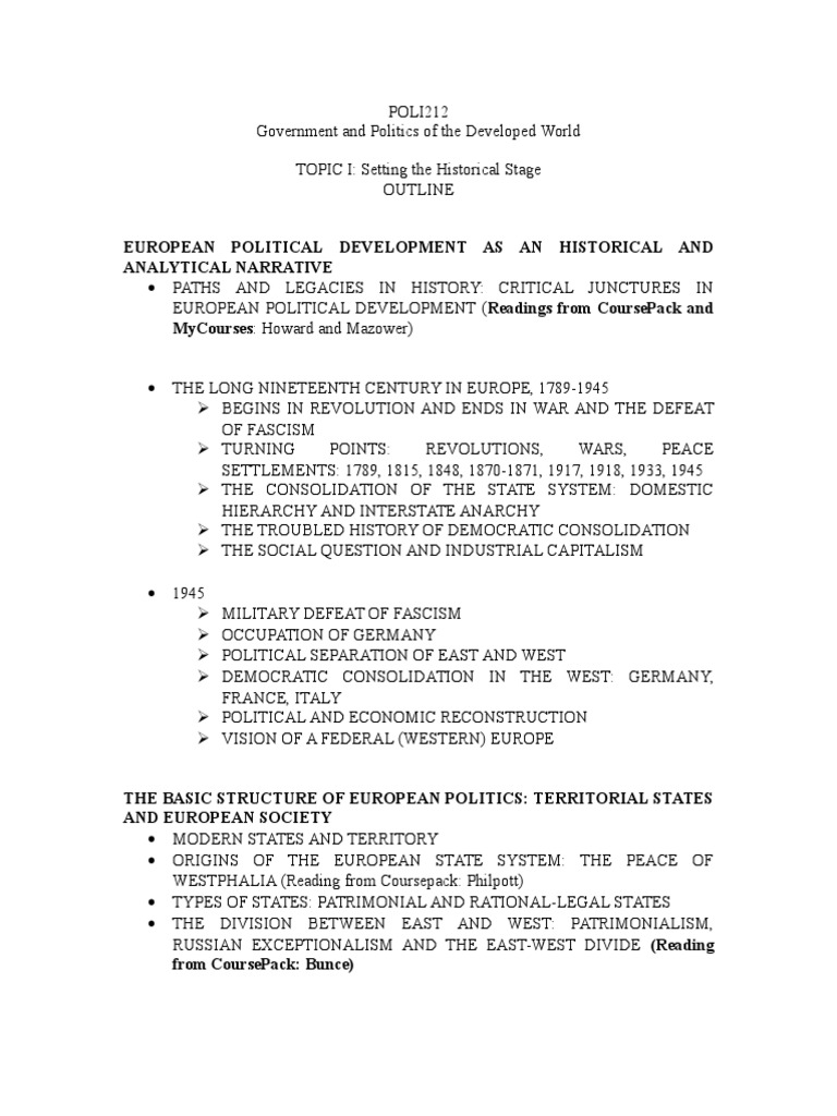 European Political Development Overview | PDF | Politics | History
