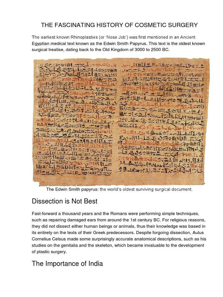 The Fascinating History of Cosmetic Surgery | PDF | Plastic Surgery ...