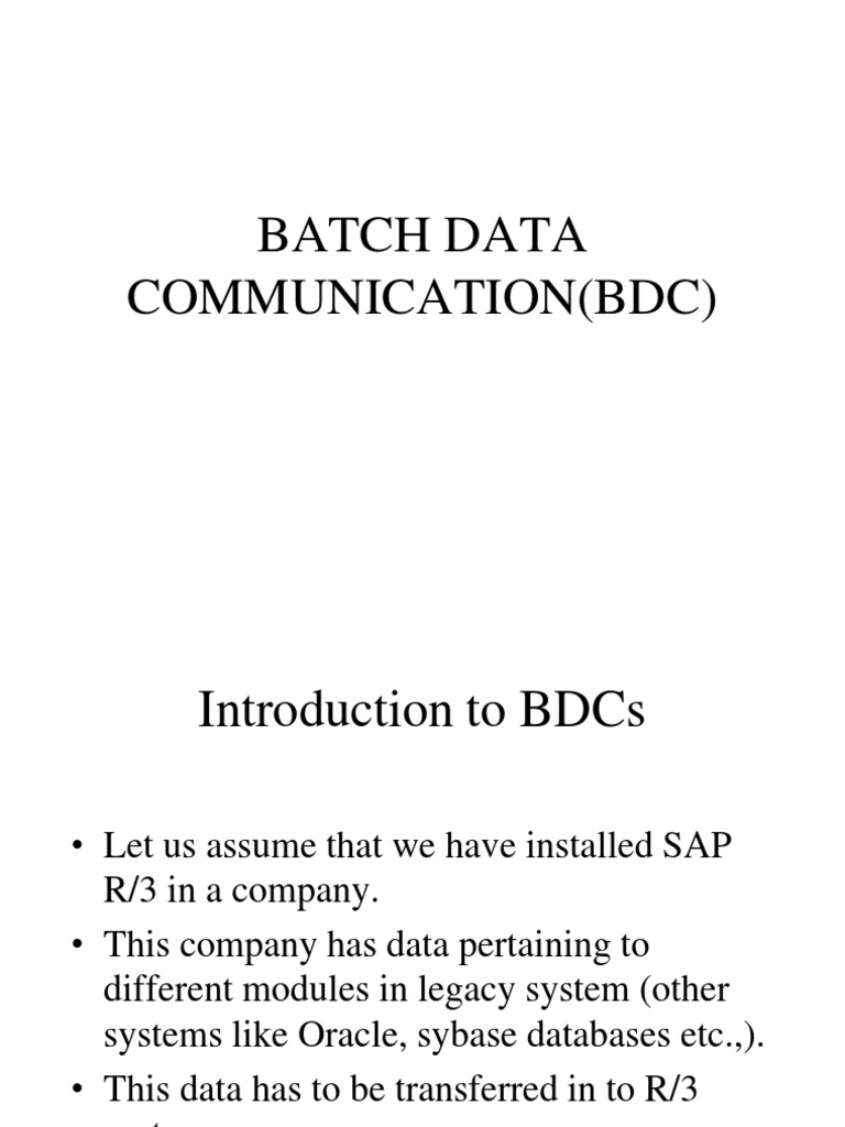 BDC Data Transfer Methods in SAP | PDF | Database Transaction | Data