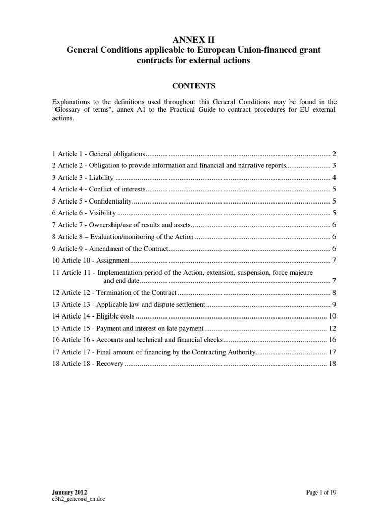 Annex II E3h2 Gencond en | PDF | Euro | European Union