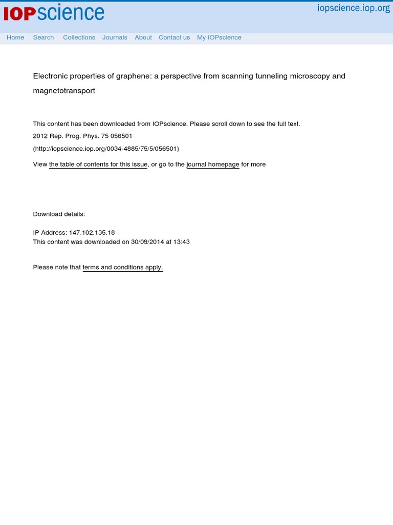Electronic Properties of Graphene - A Perspective From Scanning ...