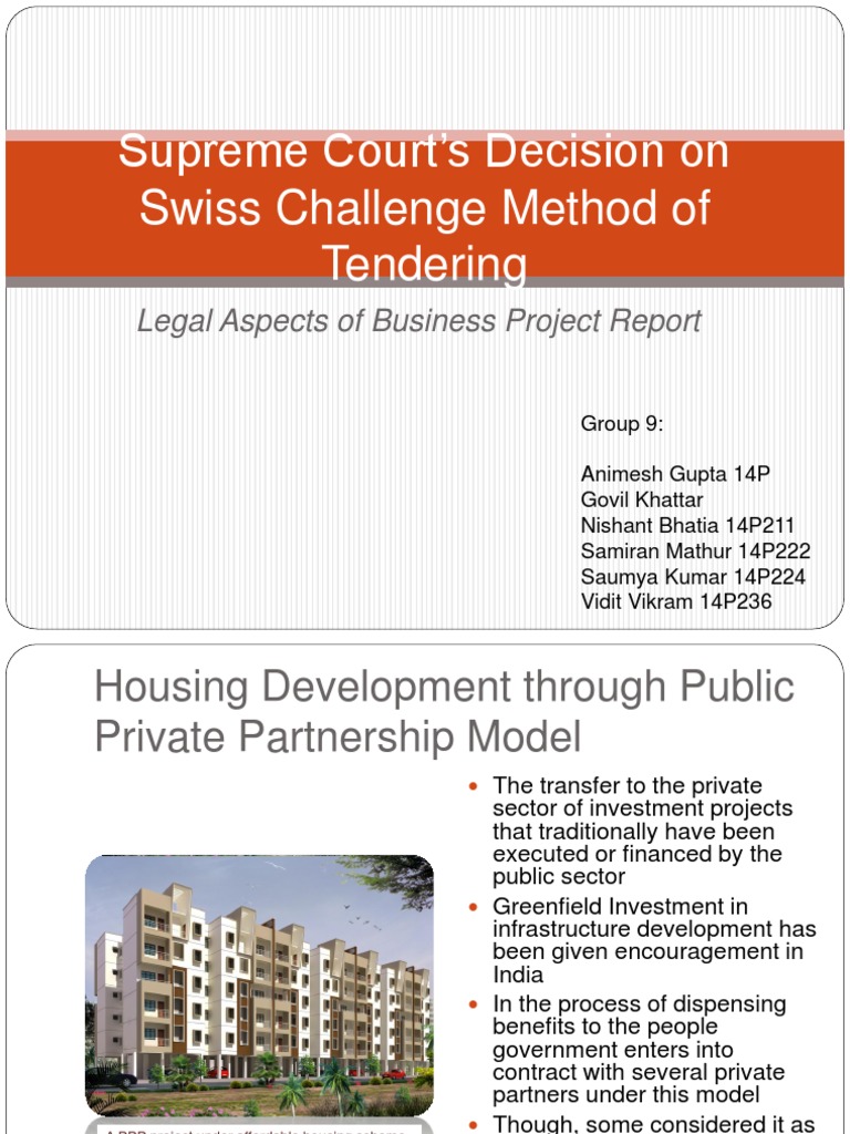 Supreme Court's Decision On Swiss Challenge Method of | PDF | Public ...