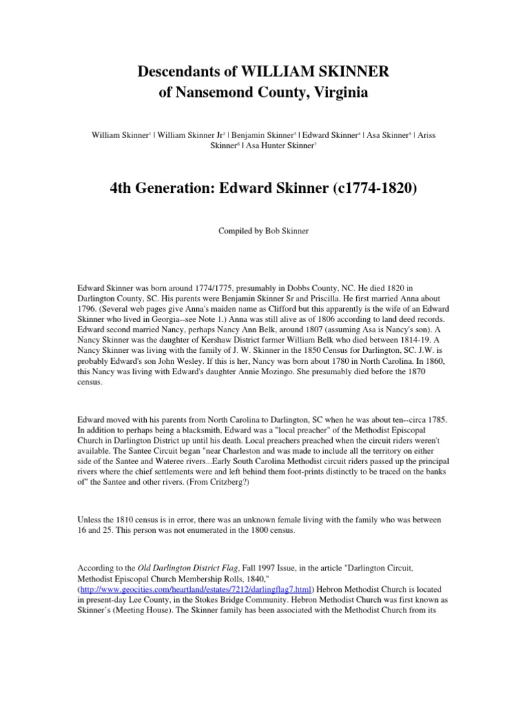 Gen 4 - Edward Skinner 1774 | PDF | Methodism | Arminianism