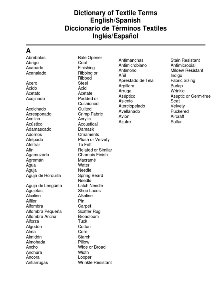 Textile Glossary | PDF | Textiles | Hilo