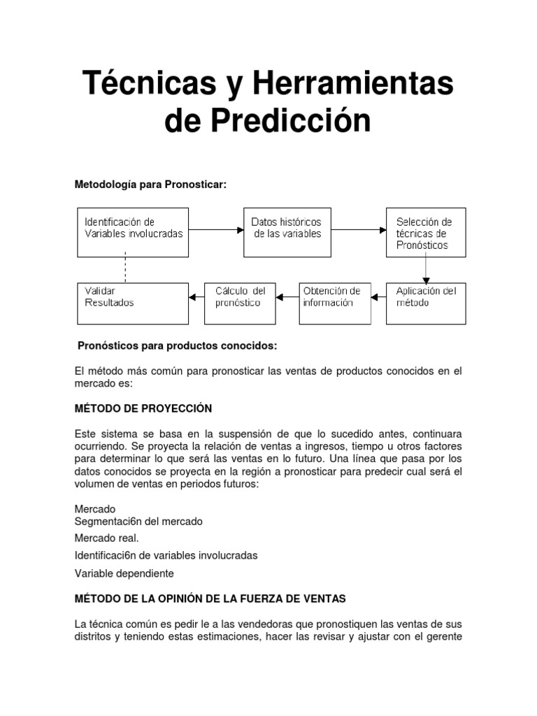 Técnicas y Herramientas de Predicción | Predicción | Mercado (economía)