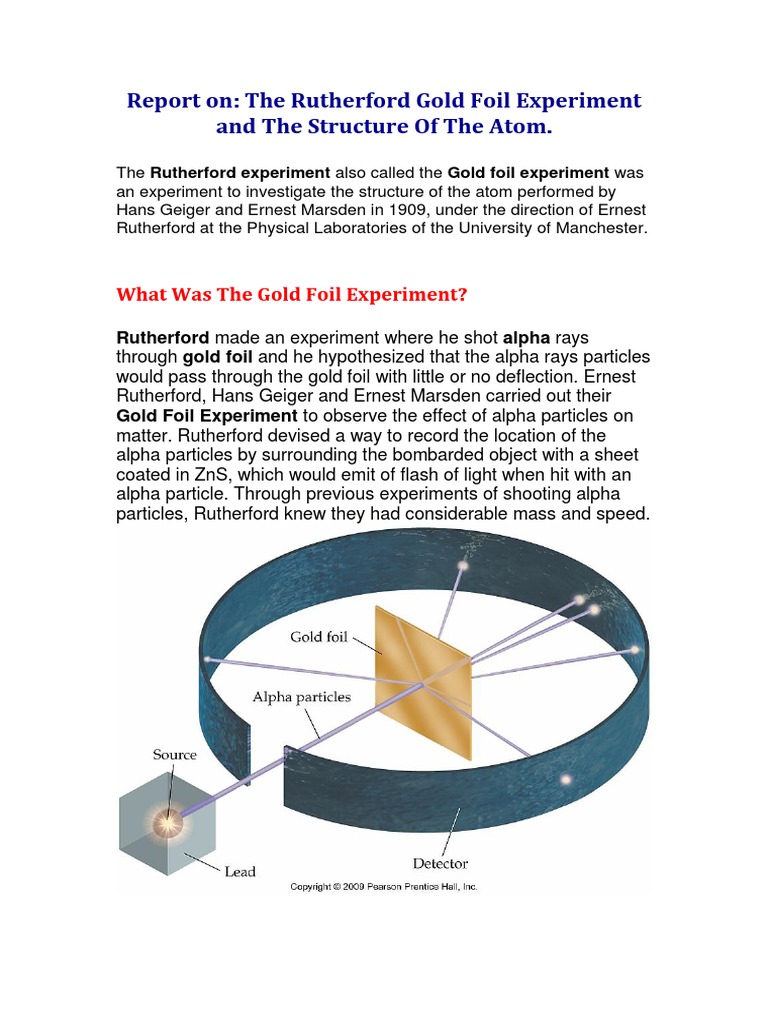 Rutherford's Gold Foil Experiment Explained | PDF