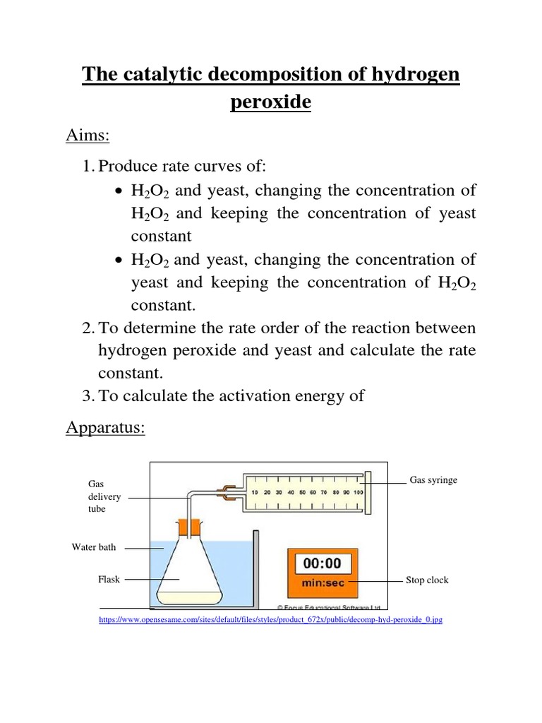 The Catalytic Decomposition of Hydrogen Peroxide | PDF