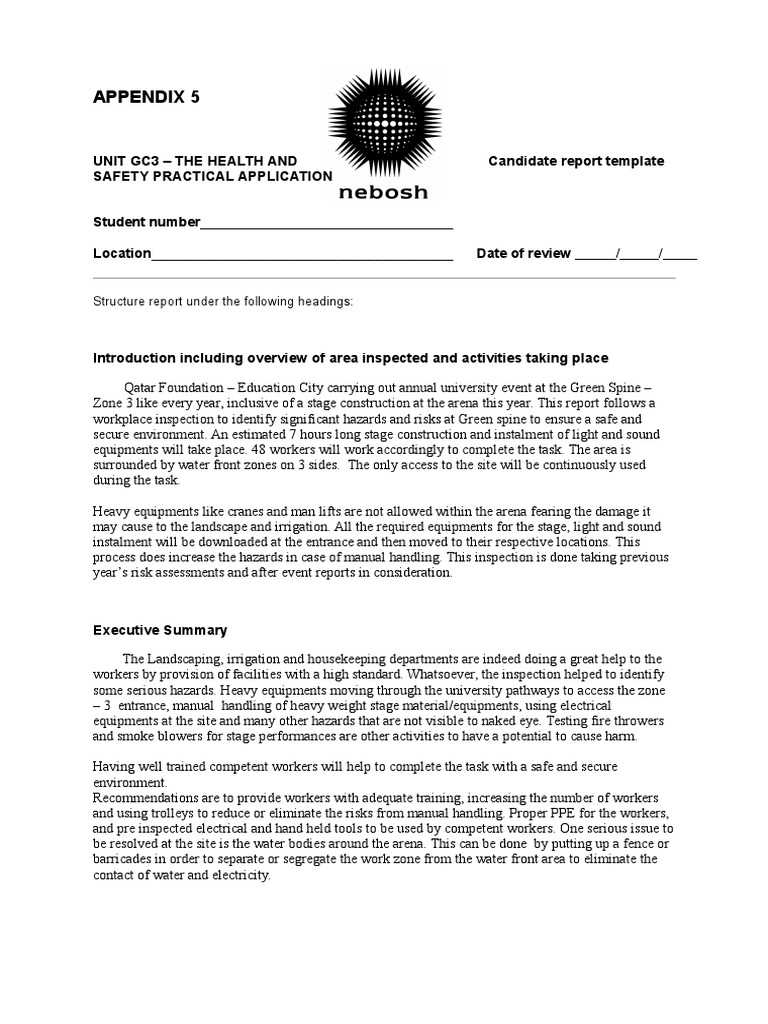 GC3 Candidate Report Template | Business